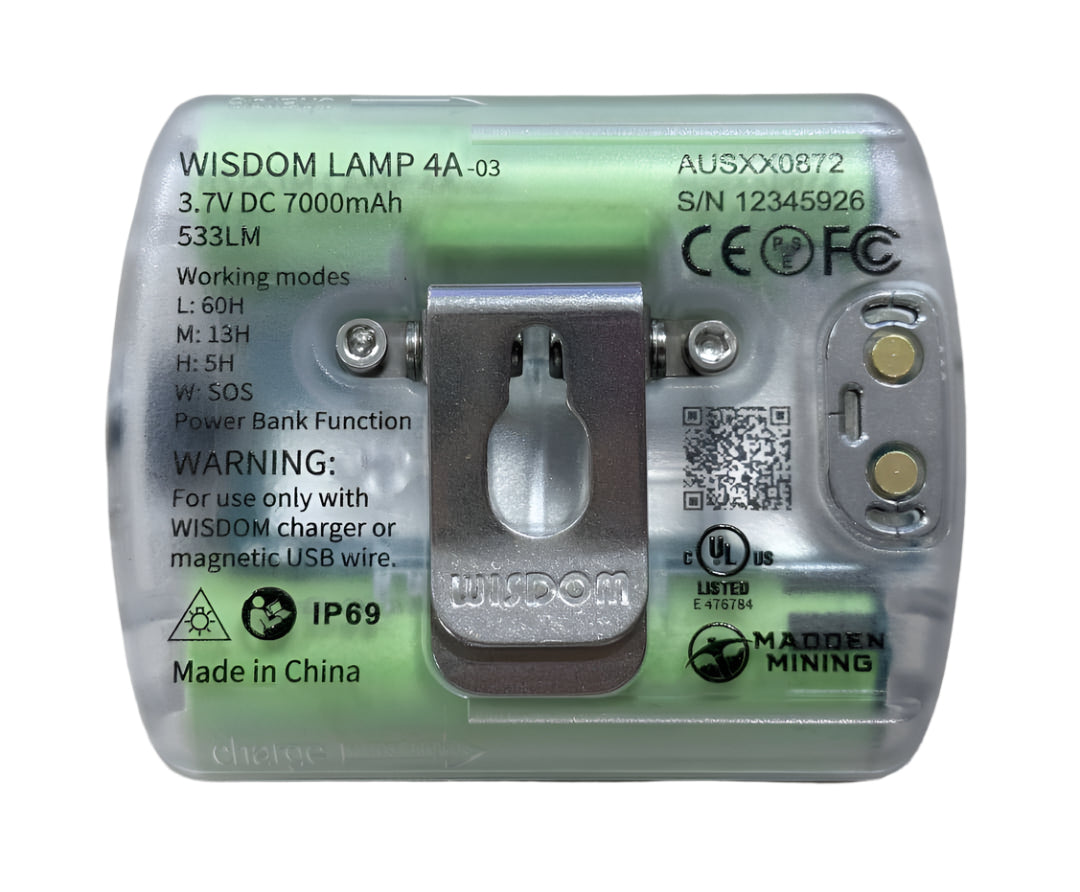Wisdom 4A Cordless Cap Lamp Set - Madden Mining